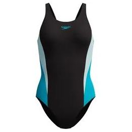 Badeanzug Speedo, Damen, Gr. 46, N-Gr, blk, ltblu, Obermaterial: 80% Polyamid, 20% Elasthan, Badeanz&uuml;ge Badeanzug, schnell trocknend