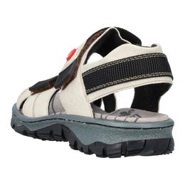 Rieker Damen Sandale, Gr. 38, beige, Lederimitat, Schuhe, Sommerschuh, Outdoorschuh, Keilabsatz, in Trekking-Optik