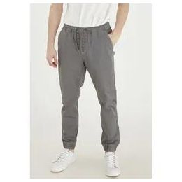 Chinohose Blend "Trousers BHNIMBU pants", Herren, Gr. 3XL, N-Gr, grau (granite), Web, Obermaterial: 97% Baumwolle, 3% Elasthan, unifarben, washed, comfort fit normal, Hosen Chinohose, mit Kordelzug und elastischem Bund