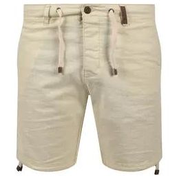 Leinenhose INDICODE "Leinenhose IDMoses", Herren, Gr. M, N-Gr, beige (fog), Obermaterial: 55% Leinen LI. 45% Baumwolle CO., regular fit kurz, Hosen