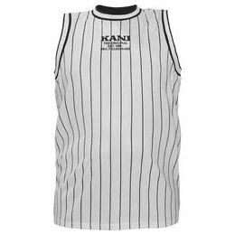 Tanktop Karl Kani "Karl Kani Herren KM232-001-3 KK Retro Pinstripes Basketball Tank", Herren, Gr. S, wei&szlig;, schwarz, 100% Polyester (Recycelt), normal, Tops Tanktop