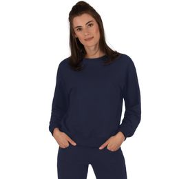 TRIGEMA Damen Sweatshirt "TRIGEMA D&uuml;nnes Sweatshirt", blau, Basic, Gr. L, Sweatware, 50% Baumwolle, 50% Polyester, Sweatshirts