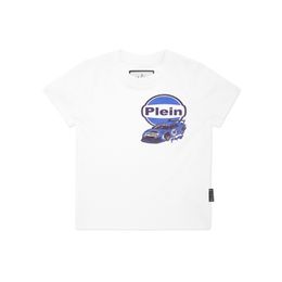 Philipp Plein Herren T-Shirt "Racing", wei&szlig;, Gr. 6, Obermaterial: 100% Baumwolle, Shirts