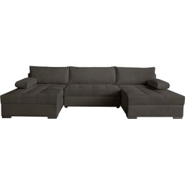 Wohnlandschaft OTTO HOME "Home System U-Form, von B: 269-352 cm w&auml;hlbar, 6 Varianten zur Auswahl", anthrazit, H:41cm T:161cm, 100%Polyester, Sofas, Wohnlandschaft, mit Bettfunktion, Bettkasten & Zierkissen, Federkern