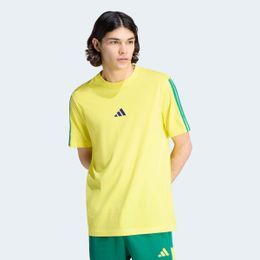 T-Shirt adidas Sportswear "ESSENTIALS DREI STREIFEN, SINGLE JERSEY", Herren, Gr. L, bright gelb, bold gr&uuml;n, bold gr&uuml;n, bold gr&uuml;n, Obermaterial: 100% Baumwolle, normal, Rundhals, Shirts T-Shirt
