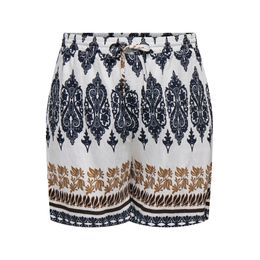 Only Carmakoma Shorts 'CARHAVANA' Damen Gr&ouml;&szlig;e 46 dunkelbeige / marine / wei&szlig;
