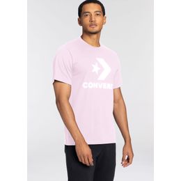 T-Shirt Converse "Unisex GO-TO STAR CHEVRON LOGO STANDARD-FIT", Damen, Gr. L, rosa (blush hush), Single Jersey, Obermaterial: 100% Baumwolle, Rundhals, normaler Saum, Shirts T-Shirt, Unisex