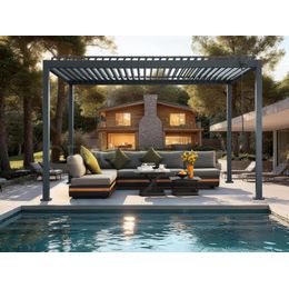 Pavillon Konifera "Pergola Lucida Premium", wei&szlig;, neutral, B/H/T: 392,5cm x 250cm x 288cm, Pavillons, Pavillon, Pergola aus hochwertigstem Material 100% Aluminium, Lamellendach