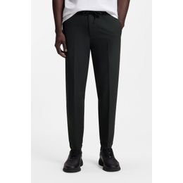 BOSS Green Herren Stretch-Hose "T Flex", schwarz, Gr. 52, unifarben, Web, Obermaterial: 100% Polyester, Hosen, Tapered-fit Hose mit elastischem Bund
