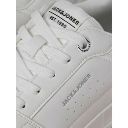 Jack & Jones JACK & JONES Herren Sneaker "JFWEALING", Gr. 40wei&szlig;, silberfarben, Lederimitat, Schuhe, mit dezenter Perforation