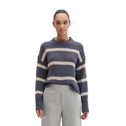 Marc O'Polo Strickpullover MARC O'POLO "aus hochwertigem Baumwoll-Mix", Damen, Gr. L, dunkelblau, Obermaterial: 94% Baumwolle, 6% Polyamid, unifarben, Rundhals, Pullover Strickpullover