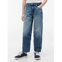 Loose-fit-Jeans Tommy Hilfiger "BARREL STARS", Jungen, Gr. 12 (152), N-Gr, heritagestardenim, Denim/Jeans, Obermaterial: 100% Baumwolle, unifarben, loose fit lang, Jeans, Kinder bis 16 Jahre, Flag-Stickerei