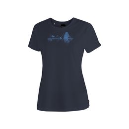 T-Shirt Maier Sports "Tilia Pique W", Damen, Gr. 48, blau (dunkelblau), 100% Polyester, Rundhals, Shirts T-Shirt, Damen Kurzarmshirt, leichtes Sommer Funktionsshirt, Rundhals, Reg Fit