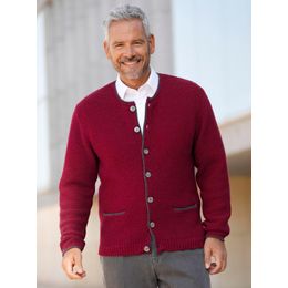 Strickjacke Marco Donati, Herren, Gr. 54, rot (dunkelrot, meliert), 100% Wolle, unifarben, Strickjacken Strickjacke