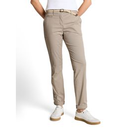Tom Tailor Damen Chinohosesoft taupe grau, Gr. 40, unifarben, Web, Obermaterial: 86% Baumwolle, 10% Polyester, 4% Elasthan. Futter: 100% Baumwolle,