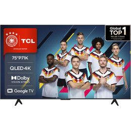 TCL QLED-Fernseher "75P71KX1", Energieeffizienz: F (A-G), schwarz, 75, Fernseher, Multi-HDR, Dolby Vision, Smart TV, Airplay2, Dolby Atmos, Game Master