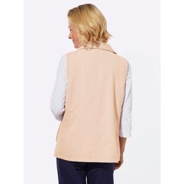 Damen Kurzweste, beige, Gr. 42, unifarben, 89% Polyester, 11% Polyamid, Westen