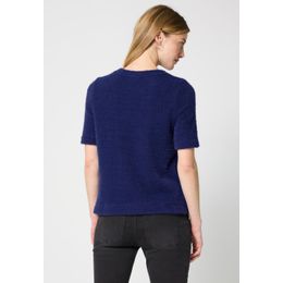 Damen Rundhalsshirt, blau, Gr. 44, STREET ONE STUDIO, unifarben, Stoff, 65% Polyamid, 23% Polyester, 12% Viskose, Shirts, soft und weich