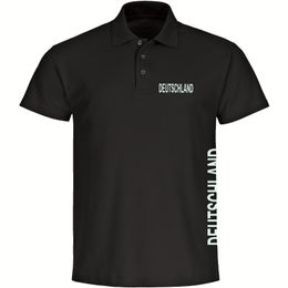 multifanshop Poloshirt - Deutschland - Brust & Seite - Druck wei&szlig; - Polo