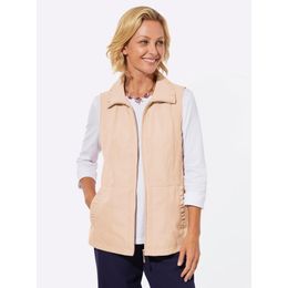 Damen Kurzweste, beige, Gr. 38, unifarben, 89% Polyester, 11% Polyamid, Westen
