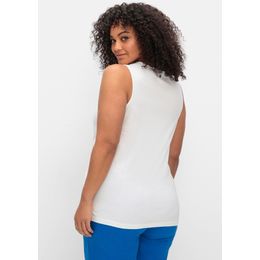sheego Damen Tanktop, wei&szlig;, Gr. 48, unifarben, 50% Baumwolle, 50% Modal, Tops