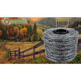 Aquagart 1000m Stacheldraht verzinkt 1,6/1,7mm f&uuml;r Wildzaun Forstzaun Knotengeflecht