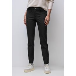 Stoffhose Street One, Damen, Gr. 34, L&auml;nge 28, schwarz, Stoff, 88% Polyamid, 12% Elasthan, unifarben, comfort fit kn&ouml;chellang, Hosen Stoffhose, Middle Waist