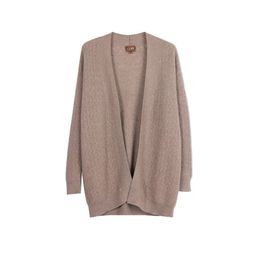 GOBI Cashmere Strickjacke 'Ajour Knit Open-Front Cashmere Cardigan' Damen Gr&ouml;&szlig;e L taupe