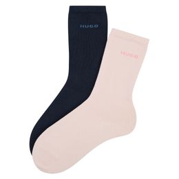 Socken HUGO UNDERWEAR "RS UNI LOGO", Damen, Gr. 35-38, light, pastel pink 688, Baumwollmischung, normal, Socken Socken, mittelhoh, aus Baumwoll-Mix mit Logos
