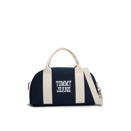 Weekender Tommy Jeans "TJM BOLD VARSITY DUFFLE", Gr. B/H/T: 46,5cm x 25cm x 23,5cm, nachtblau, Textil, Taschen Weekender, Unisex Umh&auml;ngetasche, Henkeltasche mit Kontrastbesatz