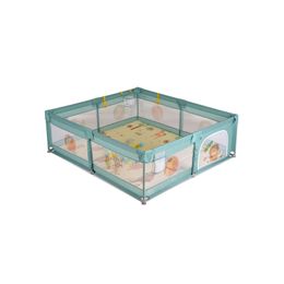 Moni Laufstall GameZone 180 x 200 cm klappbar B&auml;llebad Basketballkorb Spielmatte gr&uuml;n