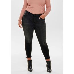 Only CARMAKOMA Damen Skinny-fit-Jeans "CARWILLY REG SK ANK JNS", schwarz, Gr. 54, Jeans, Obermaterial: 92% Baumwolle, 6% Polyester, 2% Elasthan,