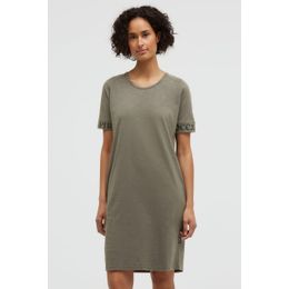 SOCCX Damen Sommerkleidcool khaki, Gr. S, unifarben, Web, Material: 100% Baumwolle, Kleider, mit Taschen
