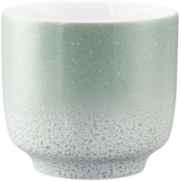 Cappuccinotasse Seltmann Weiden "Sento Home", gr&uuml;n, mint, wei&szlig;, gesprenkelt, H:8cm &Oslash;:8,8cm, Porzellan, Trinkgef&auml;&szlig;e, Cappuccinotasse, Kaffee- Teetasse ohne Henkel, 330 ml