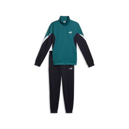 Trainingsanzug Puma "ESS BLOCK POLY SUIT", Damen, Gr. L, emerald ice, Trikot, Obermaterial: 100% Polyester, regular fit, Sportanz&uuml;ge Trainingsanzug, ohne Kapuze, Regular Fit, pflegeleicht