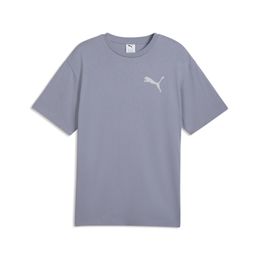 Puma Herren T-Shirt "Essentials Elevated Cat Logo Relaxed T-Shirt Herren", blau, Gr. XL, clean, Obermaterial: 100% Baumwolle. Rippe: 20% Polyester,