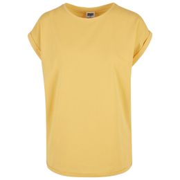 Kurzarmshirt Urban Classics "Urban Classics Damen Ladies Extended Shoulder Tee", Damen, Gr. S, dimgelb, 100% Baumwolle, unifarben, loose fit, Rundhals, Shirts