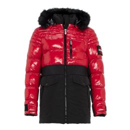 Cipo & Baxx CIPO & BAXX Herren Parka "Jacke", rot, Gr. M, unifarben, Stoff, 100% Polyester, Jacken, im Kontrastdesign