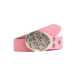 Damen Lederg&uuml;rtel "&raquo;Gump Pink&laquo;, mit austauschbarer Schlie&szlig;e &raquo;Blume Schn&ouml;rkel&laquo;", rosa, Gr. 110, RETTUNGSRING G&Uuml;RTEL, Rindsleder, G&uuml;rtel