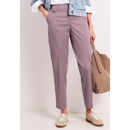 Chinohose Street One, Damen, Gr. 34, L&auml;nge 28, dusty berry, Web, 97% Baumwolle, 3% Elasthan, unifarben, comfort fit normal, Hosen Chinohose, soft