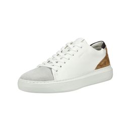 Sneaker Geox "Geox Sneaker Leder", Herren, Gr. 43, wei&szlig;, braun, Leder, Schuhe Sneaker