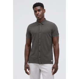 CMPD Herren Kurzarmhemd, grau, Gr. XXXL, bestickt, Web, Material: 100% Baumwolle, Hemden, aus Baumwolle