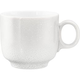 Cappuccinotasse Seltmann Weiden "Sento Home", wei&szlig;, grau, gesprenkelt, B:11,9cm H:8cm &Oslash;:8,8cm, Porzellan, Trinkgef&auml;&szlig;e, Cappuccinotasse, Kaffeetasse mit Henkel, 330 ml