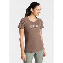 Funktionsshirt CMP "WOMAN CO T-SHIRT", Damen, Gr. 36, toffee, Single Jersey, Obermaterial: 100% Polyester, normal, Rundhals, eingesetzt eingefasste Kante, Shirts Funktionsshirt, Kurzarm, Rundhalsausschnitt, f&uuml;r Wandern und sportliche Aktivit&auml;ten