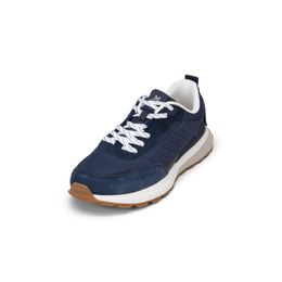 Marc O'Polo Sneaker MARC O'POLO "aus Rindleder und recyceltem Polyester", Herren, Gr. 43, true navy, Obermaterial: 80% Leder (Rind), 20% Polyester, unifarben, Schuhe Sneaker