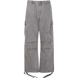 Stoffhose 2Y STUDIOS "2Y Studios Alan Cargo Jeans", Herren, Gr. 34, Normalgr&ouml;&szlig;en, grau, 100% Baumwolle, unifarben, relaxed fit, Hosen Stoffhose