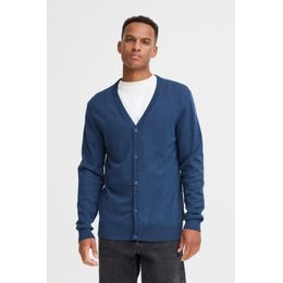 Strickjacke Blend "BHDan", Herren, Gr. L, blau (marineblaus), Feinstrick, 70% Viskose, 30% Nylon, unifarben, normal normal, V-Ausschnitt, Strickjacken Strickjacke, Komfortabler Cardigan mit Kn&ouml;pfen.
