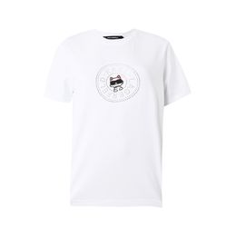 K by KARL LAGERFELD Karl Lagerfeld T-Shirt 'IKON' Damen Gr&ouml;&szlig;e XS smaragd / silber / wei&szlig;