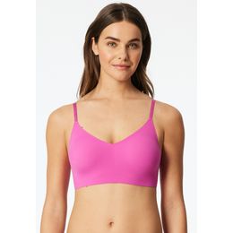 Schiesser Damen Bustier "Invisible Soft", Gr. 44508, rot, Single Jersey, Obermaterial: 75% Polyamid, 25% Elasthan, BHs, Mikrofaser, herausnehmbare