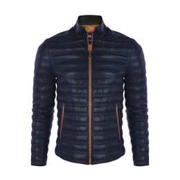Lederjacke FELIX HARDY "Sportliche Lederjacke mit Rei&szlig;verschluss", Herren, Gr. L, dunkel blau, 100% Lammleder, Jacken